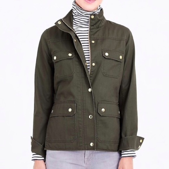 J. Crew | Jackets & Coats | J Crew Green Relaxed Boyfriend Field Jacket ...